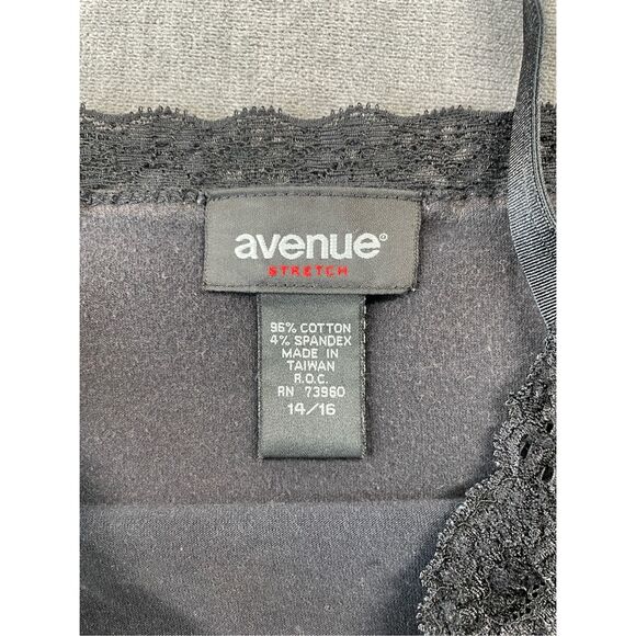 Avenue | Tops | Avenue Lace Trim Cami Tank Top Womens Xl Black Y2k Goth ...